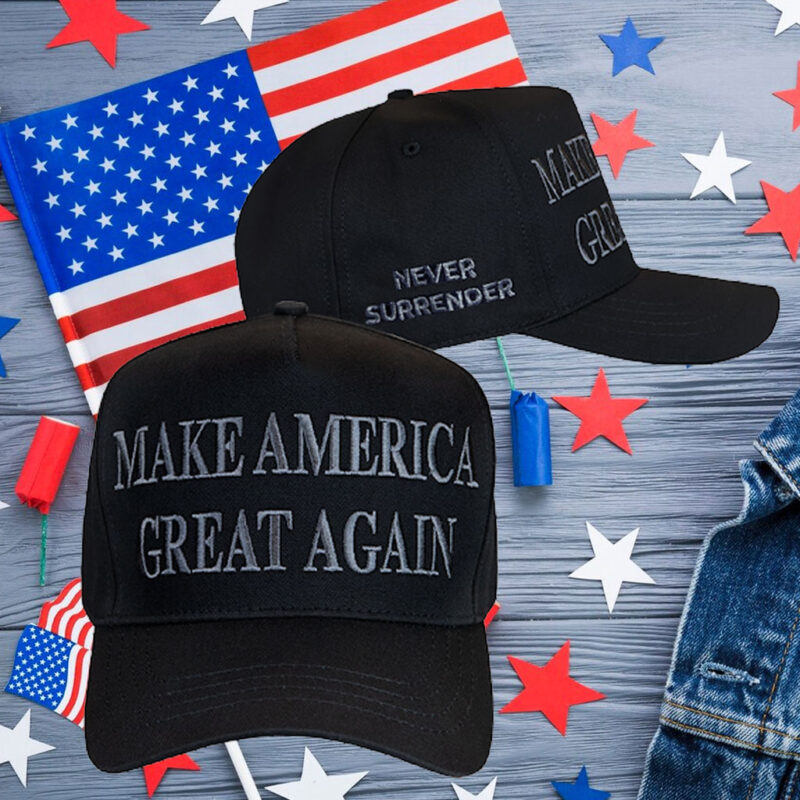 Trump Never Surrender Black MAGA Hat